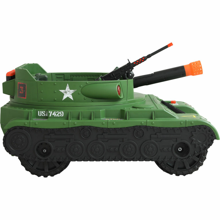 Kids 24v Ride on Army Tank Electric, Green 2 Seater – Motorz 4 Kidz